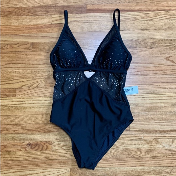 L'AGENCE | Swim | Lagence Swimsuit Black Mesh Bathing Suit W Plunge ...